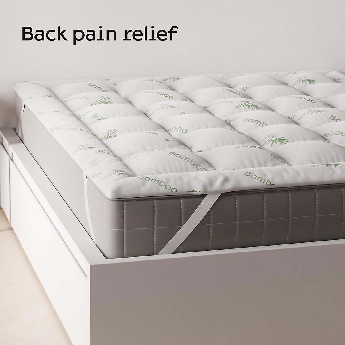 Ultra Soft Twin Mattress Topper - Viscose Made from Bamboo Mattress Pad for Back Pain Relief - Naturally Cooling for Hot Sleepers - Machine Washable