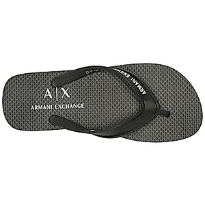 A | X ARMANI EXCHANGE Men's Logo Flip Flop, Black, 10
