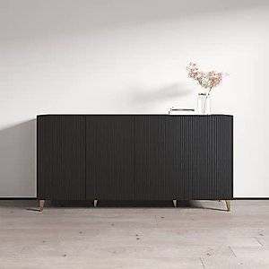 Pafos 4D 75'' Sideboard, Black