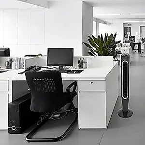 Genesis Powerful 40 Inch 360 Degree Oscillating Tower Fan With Max Air Quiet Technology And Remote, Black (A2TOWERFAN360)