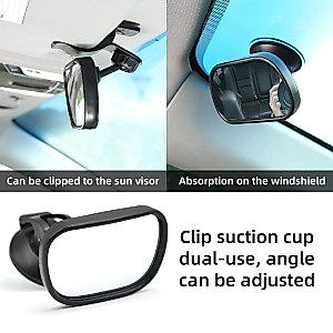 Kewucn Baby Car Mirror, Shatterproof Automotive Interior Rearview Baby Observation Mirror, Adjustable Child Safety Seat Rear View Mirror, Universal Accessories for Most Cars