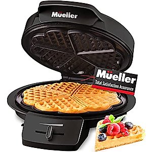 Mueller Heart Waffle Maker, 5 Belgian Waffle Iron, Adjustable Browning Control, Cool Touch Handle, Compact and Easy to Clean, Great Valentines Day Gift