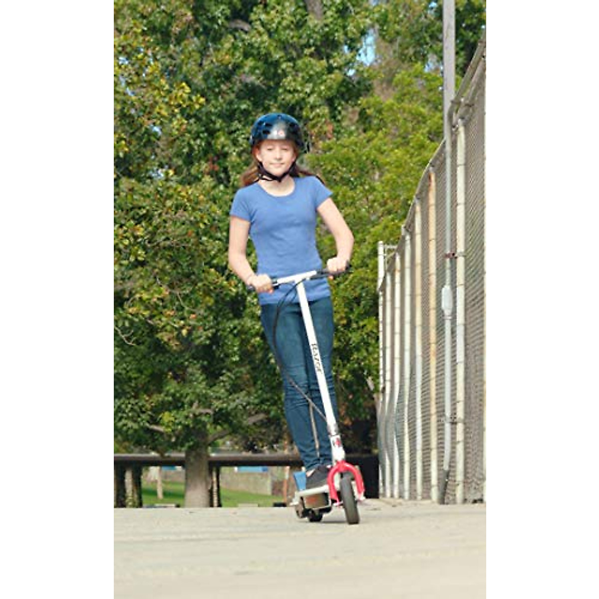 Razor E200 Electric Scooter for Kids Ages 13+ - 8" Pneumatic Tires, 200-Watt Motor, Up to 12 mph and 40 min of Ride Time, For Riders up to 154 lbs