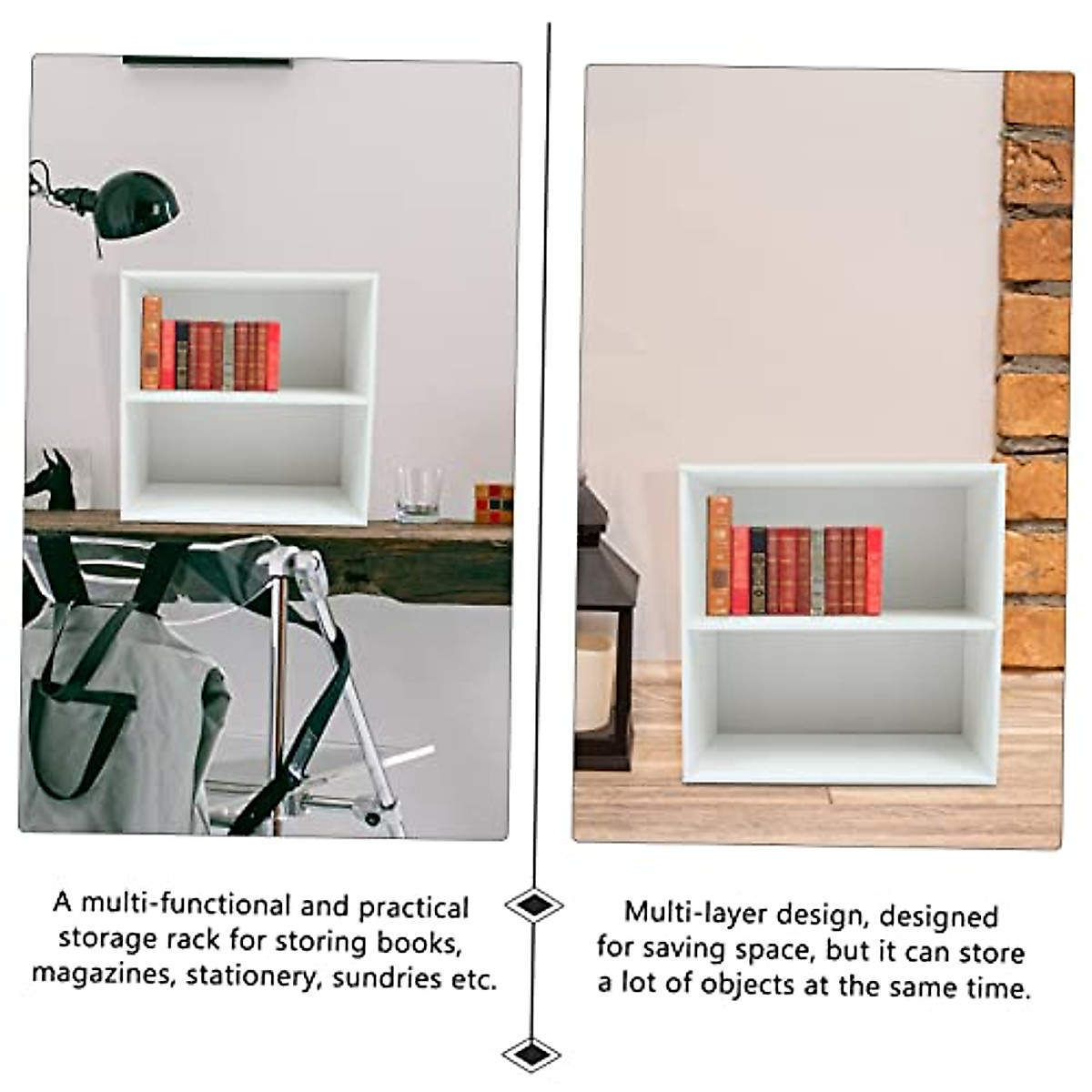 Homoyoyo 1pc Locker White Bookshelf Book Shelves for Office White Bookcase Practical Bookcase Household Bookshelf Floor Bookshelf Earth Tones Storage Rack Lip Gloss White Wood-Based Panel