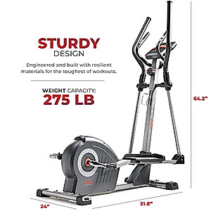 Sunny Health & Fitness Elite Interactive Series Exercise Elliptical with Exclusive SunnyFit App Enhanced Bluetooth Connectivity - SF-E320047