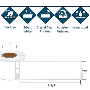 KCMYTONER Compatible with DYMO LW 30251 White Address Barcode Labels 1 1/8" x 3 1/2" Premium Self-Adhesive Replace for LabelWriter 450, 450 Turbo, 4XL, Rollo Zebra Printers, 8 Rolls (130/Roll)