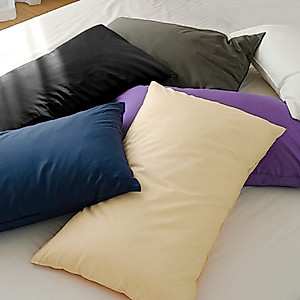 FLXXIE 2 Pack Microfiber Queen Pillow Cases, 1800 Super Soft Pillowcases with Envelope Closure, Wrinkle, Fade and Stain Resistant Pillow Covers, 20x30, Black