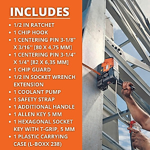 Fein JMC Magforce 90 Magnetic Base Drill with Brushless Motor for Work in Hard-to-Reach Areas - 1,200W, 1-3/8" HSS Cutter Max. Diameter, 1-3/8" Cutting Depth - 72732362090