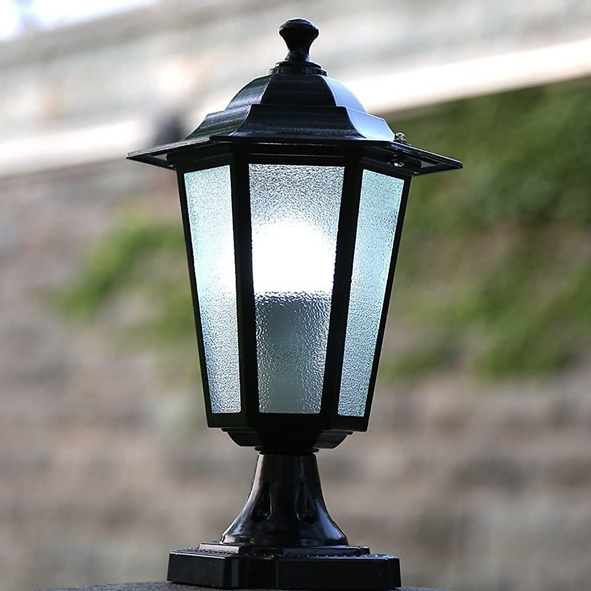 MODEBHD 33cm, Outdoor LED Waterproof Column Lamp Super Bright Patio Lawn Light Villa Door Decoration Garden Post Light E27 Antique Aluminum Pillar Lamp Waterproof External Garage Fence Post Lights