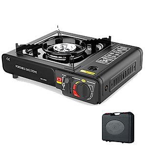 Camping Accessories Portable Gas Grill - RFAIKA Outdoor Windproof Butane Camp Stove, Gas Tank And Liquefied Gas Tank Can be Used, With Portable Box to Meet any of Your Needs