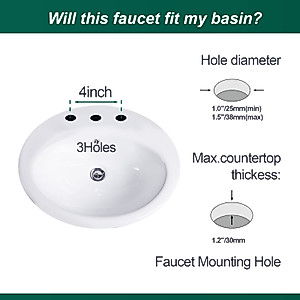 HAMOLER 4 Inch Centerset Waterfall Bathroom Faucet 2 Handle 3 Hole Basin Faucet with Pop Up Drain with Overflow, Vanity Faucet Matte Black