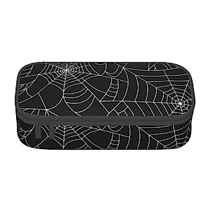 PAUSEBOLL Spider Web Pencil Case for Kids, Black Pencil Box Large Capacity Durable Pencil Pouch Storage Pen Bag Stationary Case Desk Organizer with Zippers for Teens Adults