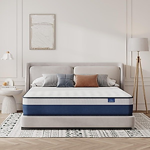 Vesgantti Full Mattress, 12 Inch Innerspring Hybrid Full Size Mattress with Memory Foam and Individual Pocket Springs, Mattress in a Box, Medium Firm Feel