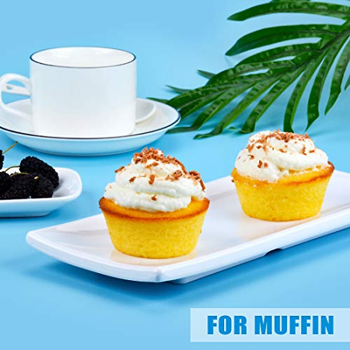 CAKETIME Silicone Muffin Pan Cupcake Pans - 6 Cups Regular Size Silicone Baking Molds 2 Pack Nonstick BPA Free