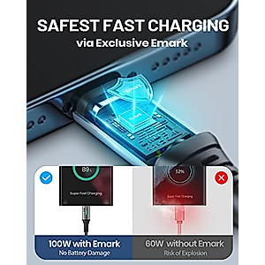 USB C to USB C Cable, INIU 100W [2-Pack 6.6ft] PD 5A Fast Charging Type C to Type C Cable, Nylon Braided USB-C Cord Phone Charger for Samsung S22 Note 20 iPad Pro MacBook Tablets LG Google etc.