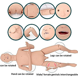 Nursing Training Manikin, Manikin for The Cure of The Patient Didactic, Full Body CPR First Aid Training Dummy, Geriatric Human Mannequin for Nursing Medical Training Teaching