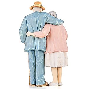 Couple Collectible Figurines, Love Statue, Sculpted Hand-Painted Sweet Loving Together Figure, Anniversary Wedding Valentine's Day Gift for Wife Husband Boyfriend Girlfriend (Around You)