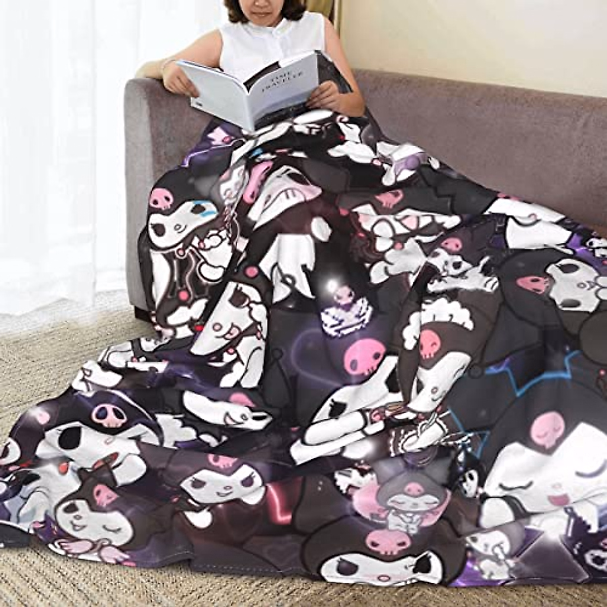 Kawaii Super Soft Blanket Cute Plush Blanket All Season Flannel Fleece Blanket for Kids Adult Sofa Bedding Living Room Decor 50"X40"