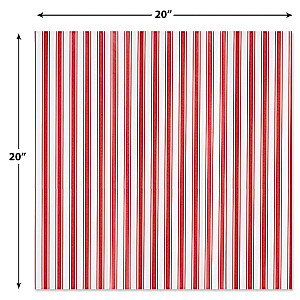 Christmas Red & White Dots and Stripes Tissue Sheets - Set of 18 Sheets, 20" x 20", 3 Designs