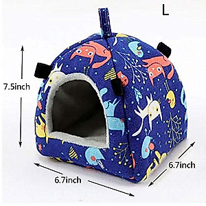 Bird Hut Nest Hammock Tent Bed Toy for Medium Large Pet Parrot Parakeet Cockatiel Conure Cockatoo African Grey Amazon Eclectus Lovebird Hamster Chinchilla Ferret Squirrel Cage Swing