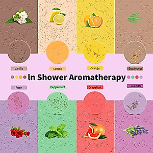 Shower Steamers, Shower Bombs Aromatherapy Relaxing Gift for Women, 8Pcs Essential Oil Bath Bomb Scent Steamer Fizzies for Mom Female Friends Christmas Valentines Mothers Day Ideas Set