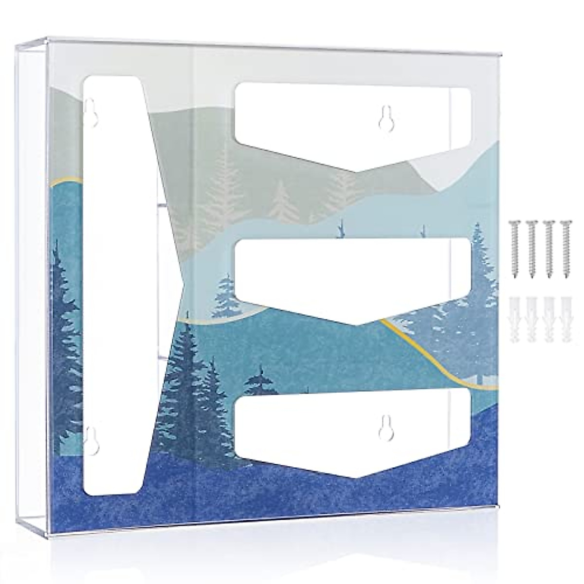 Plastic Bag Organizer Kitchen Acrylic 4 Slots Storage Bag Holder Baggie Organizers for Drawer Counter Pantry, Green Mountain