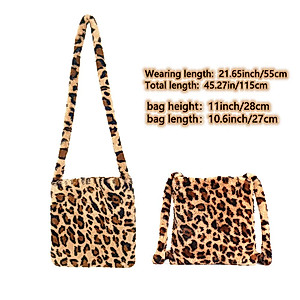 BABABA Plush bag women's bag new leopard single shoulder bag leisure large capacity wool straddle bag