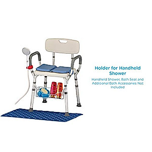 NOVA Medical Products Hand Held Shower Holder Attachment for Bath Seat, Transfer Bench, Bath Stool, Shower Commode, Universal Fit, red