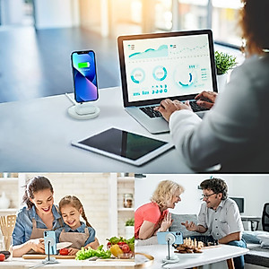 Mag-Safe Wireless Charging Station : 2 in 1 Wireless Charging Stand for iPhone 12/13/14 Series-10w Charging Stand Compatible with Airpods/iPhone 14/12/13 Pro Max Mini（White）