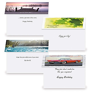 Mega Birthday Greeting Cards Value Pack - Set of 40 (20 designs), Large 5" x 7", Birthday Cards with Sentiments Inside, White Envelopes