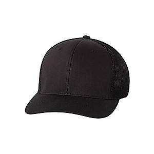 Yupoong Flexfit 6511,6511T,6511W Flexfit Trucker Mesh Hat Cap (Black)