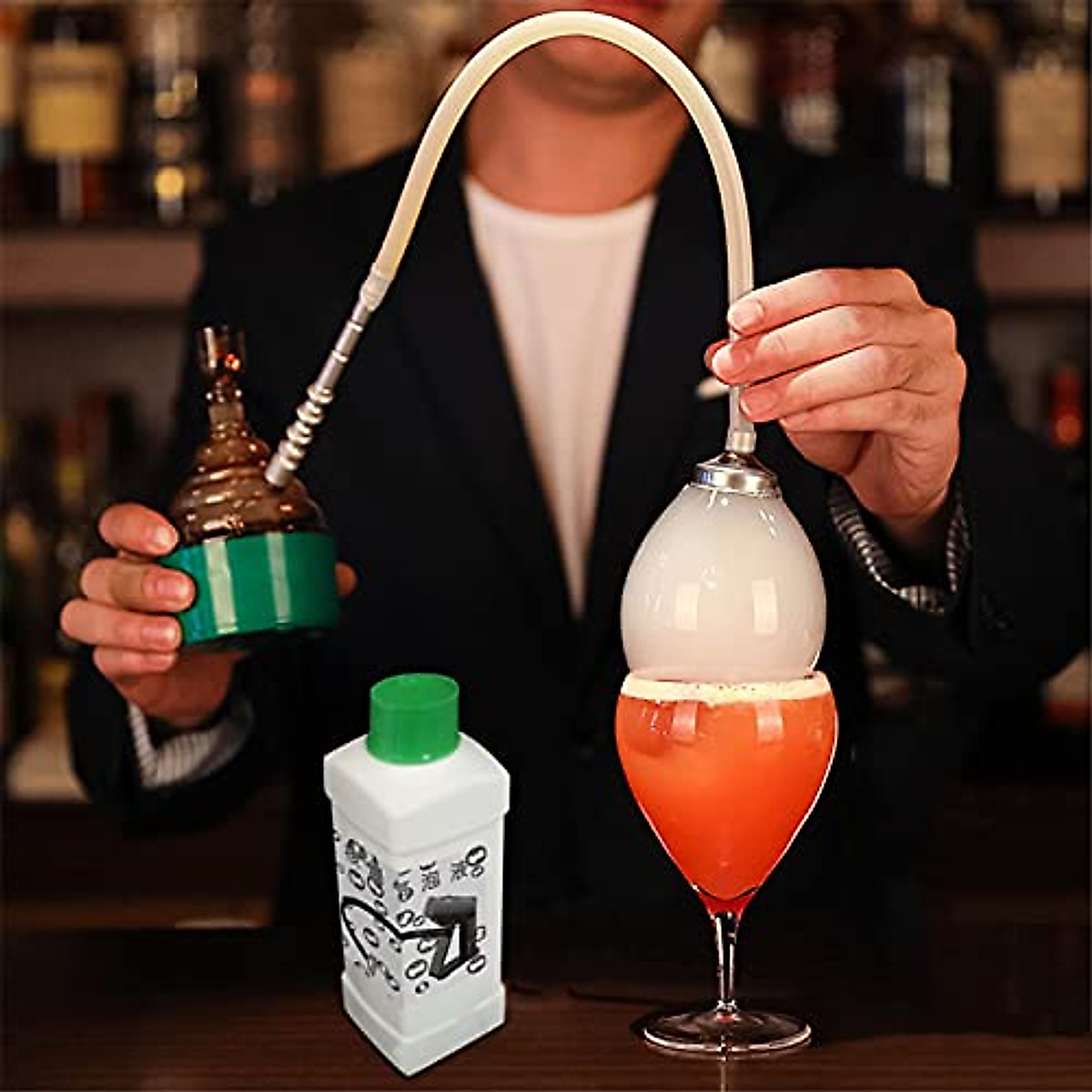 narratorbook Cocktail Smoker Kit Portable Smoking Gun Food Smoker Smoke Infuser for Drinks Molecular Bubble Water Sprayer Handheld Drink Smoker Kit for Bar Kitchen