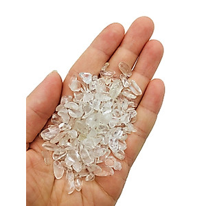 Xinxingshuo 1 lb Rock Quartz Small Tumbled Chips Crushed Stone Healing Reiki Crystal Jewelry Making Home Decoration (Rock Quartz)