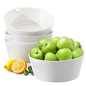 Vidalenta 54 Ounce Large Soup Bowls, Salad Bowls and Serving Bowls, Deep Pasta Bowls Set of 4, White Serving Dishes for Entertaining, Microwave & Dishwasher Safe, Ideal Housewarming Gift