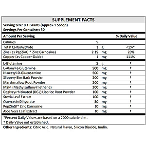 TERRA ORIGIN Healthy Gut Powder (Berry Flavor) |30-Servings with L-Glutamine, Zinc, Glucosamine, Slippery Elm Bark, Marshmallow Root and More!