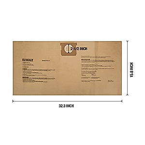 DEWALT DXVA19-4101 Dust Bag, Fit for 6-10 Gallon Wet/Dry Vacuum Cleaners, Compatible with DeWalt DXV06P DXV09P DXV09PA DXV10P DXV10PL DXV10S DXV10SA DXV10SB Wet/Dry Shop Vacuums, 3 Pack