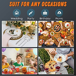 360 Count Plastic Silver Ware Heavy Duty, 120 Forks, 120 Spoons, 120 Knives, Heat Resistant & BPA Free Disposable SilverWare, Disposable Cutlery set, Premium Clear Utencils for Party Supply