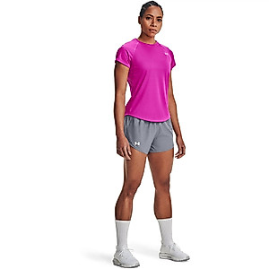 Under Armour Women's Fly By 2.0 Running Shorts , Steel Full Heather (035)/Steel , Large