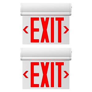 FREELICHT 2 Pack Red LED Double-Sided Exit Sign with Battery Backup，Exit Sign for Business，Easy To Install，UL Certified，AC 120/277V