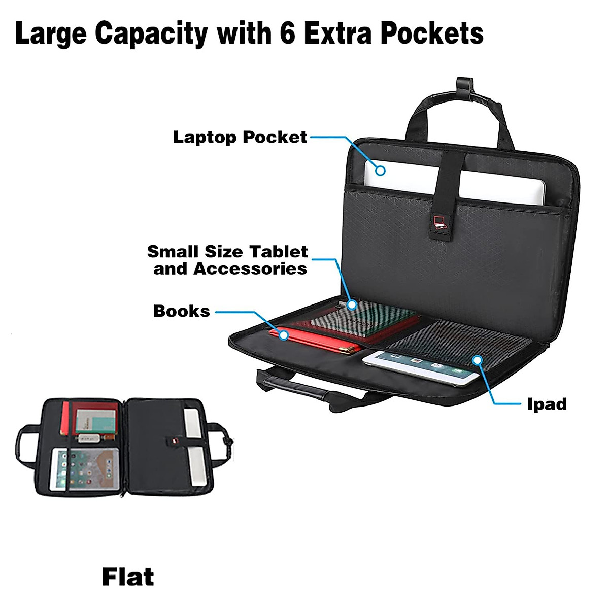 Z-MGKISS Laptop Bag, Computer Bag, Briefcase for Men, 15.6 Inch Laptop Bag Carrying Case, WaterproofTSA Messenger Shoulder Bag with Strap, Office College Laptop Bag for HP, Dell, Notebook, MacBook