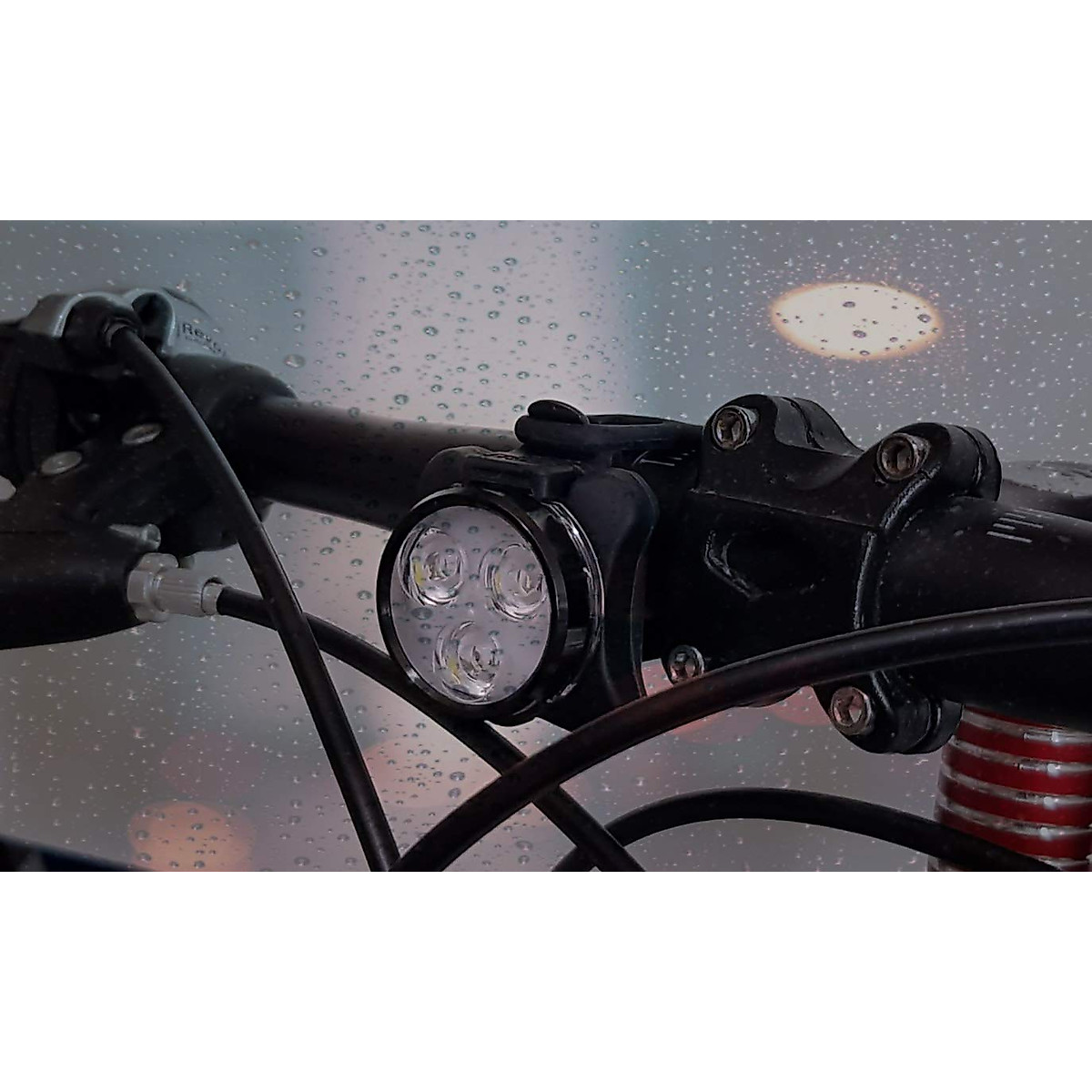 FREE LIGHT LED Bicycle Lights, Front and Rear Bike Lights Set, Black Aluminum Alloy and Durable Plastic, 4 Light Functions, 2 USB Cables Included and 4 Straps.