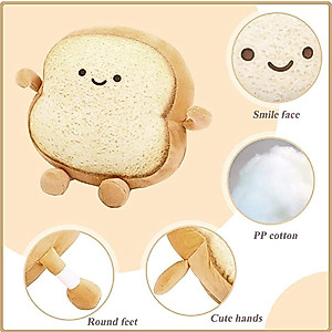NatureMan Toast Bread Pillow,Funny Bread Shape Plush Toy Pillow, Small Cute Stuffed Plush Toast Sofa Pillow,Children's Adult Home Bedroom Decoration (Golden)