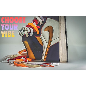 LitLaces - Premium Flat Cotton Shoe Laces Replacement for Air Jordan, Nike Dunk, Air Force 1, Converse, & Casual Shoes (White/Gold, 63")