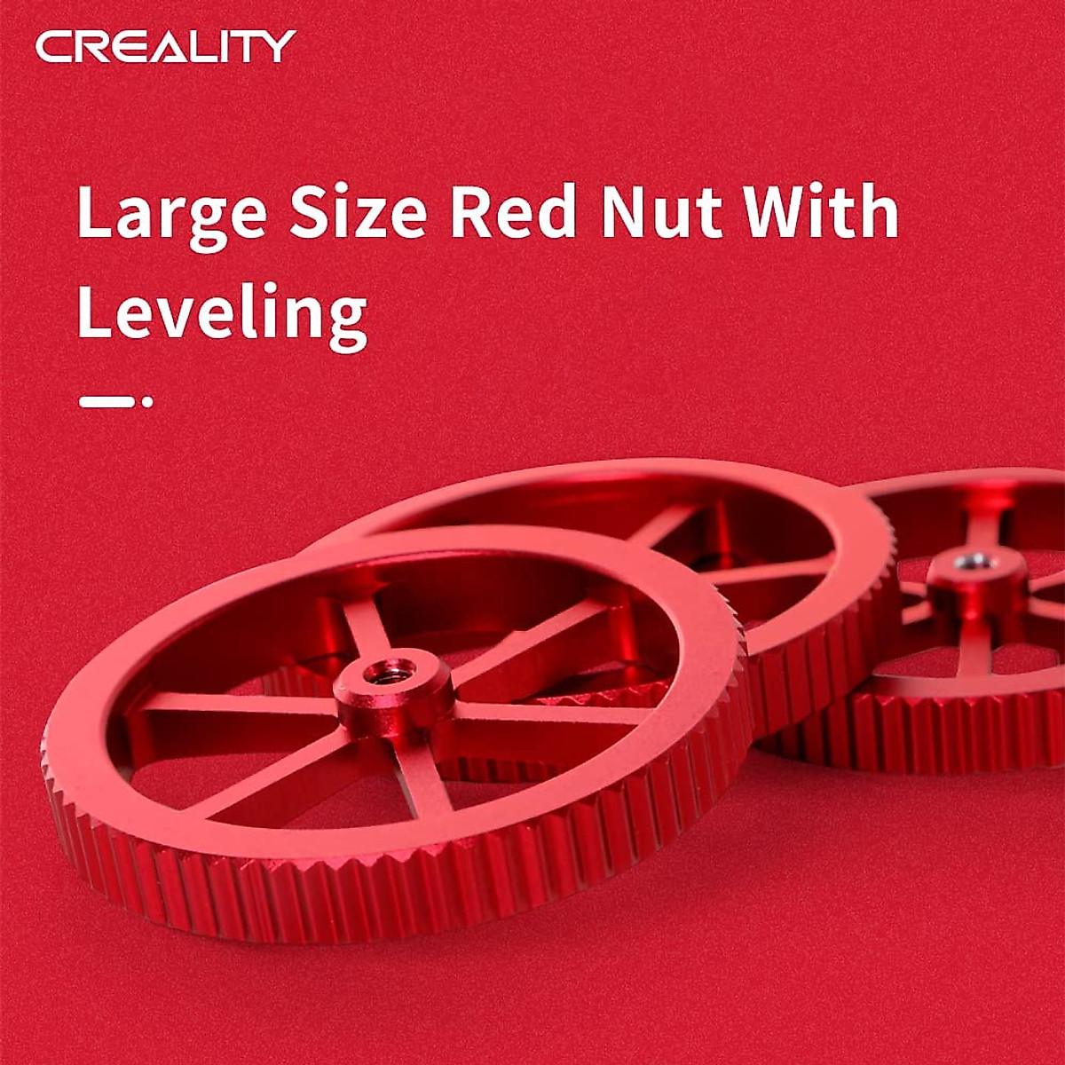 Official Creality Metal Leveling Nuts with 20mm Die Springs and 0.4mm Nozzles, Red Hand Twist Nuts Set for Ender 3/3 Pro/3 V2/3 Max, Ender 5/5 Plus/ 5 Pro, CR 10 Series 3D Printer Bed