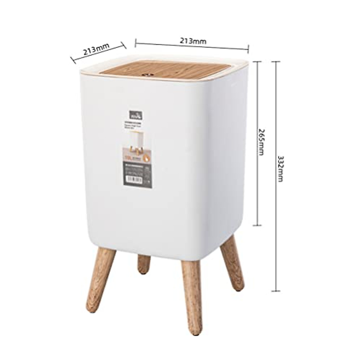 Zerodeko Trash Can Waste Basket Plastic Press Type Waste Bins Garbage Container Farmhouse Garbage Can for Home Kitchen Office Bathroom