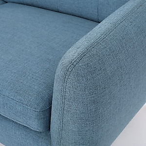 Christopher Knight Home Josephine Mid-Century Modern Petite Fabric Sofa, Blue / Natural