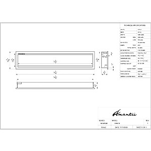Amantii SYM-74-BESPOKE Symmetry Series Bespoke 74-Inch Built-in Electric Fireplace with Remote, Birch Log Media, Black Steel Surround