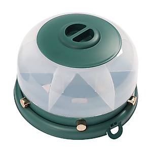 DYNAMI 7-in-1 Cereal Storage Container, Double Layer 360° Rotating Grain Storage Food Dispenser,Large 19Lbs Airtight Food Storage Container for Grain, Beans, Rice (Dark Green)