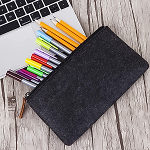 Mr. Pen- Pencil Case, Pencil Pouch, 3 Pc, Black Felt, Small Pencil Case, Pencil pouch Small, Pen Case, Pen Bag, Office Supplies, Canvas Pencil Case, Pencil Bags, Pen Pouch, Pencil Pouches with Zipper