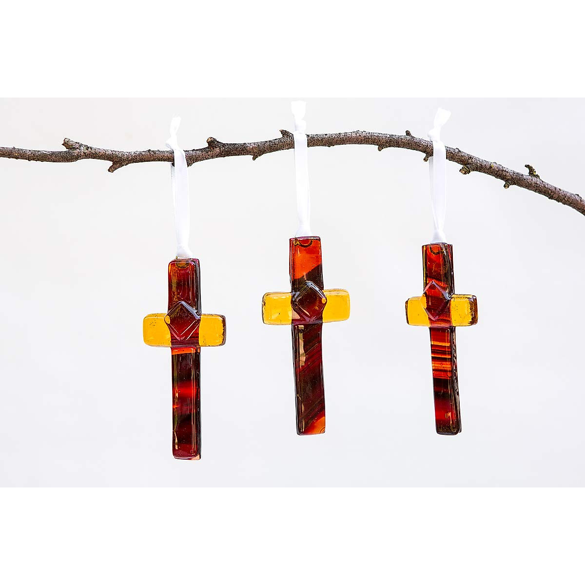 On Your First Grandchild Keepsake Glass Cross Gift for New Grandparents